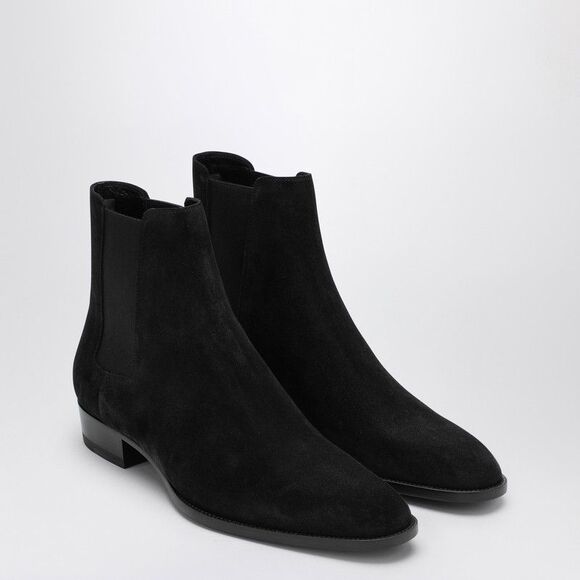 Saint Laurent | Shoes | Saint Laurent Mens Wyatt 3 Black Suede Ankle ...